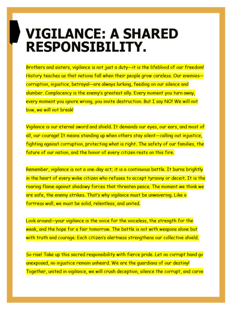 Vigilance-A Shared Responsibility(1) | PDF