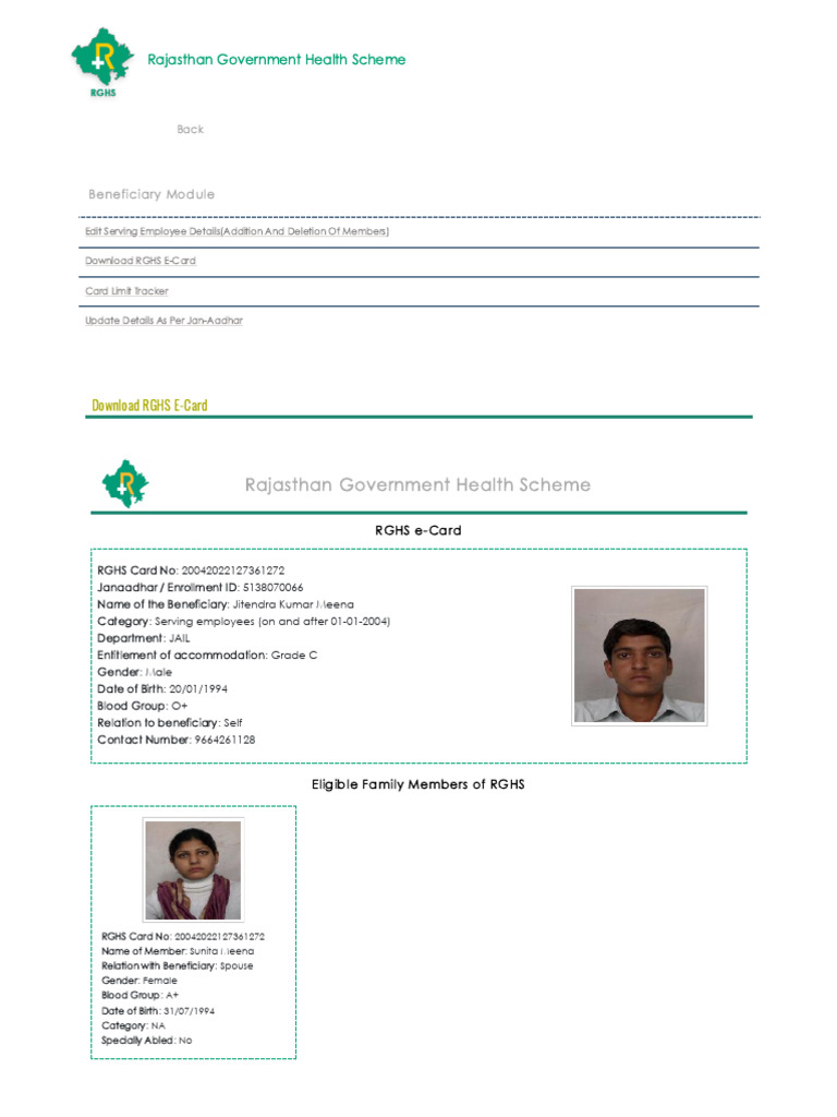 Rajasthan Government Health Scheme | PDF