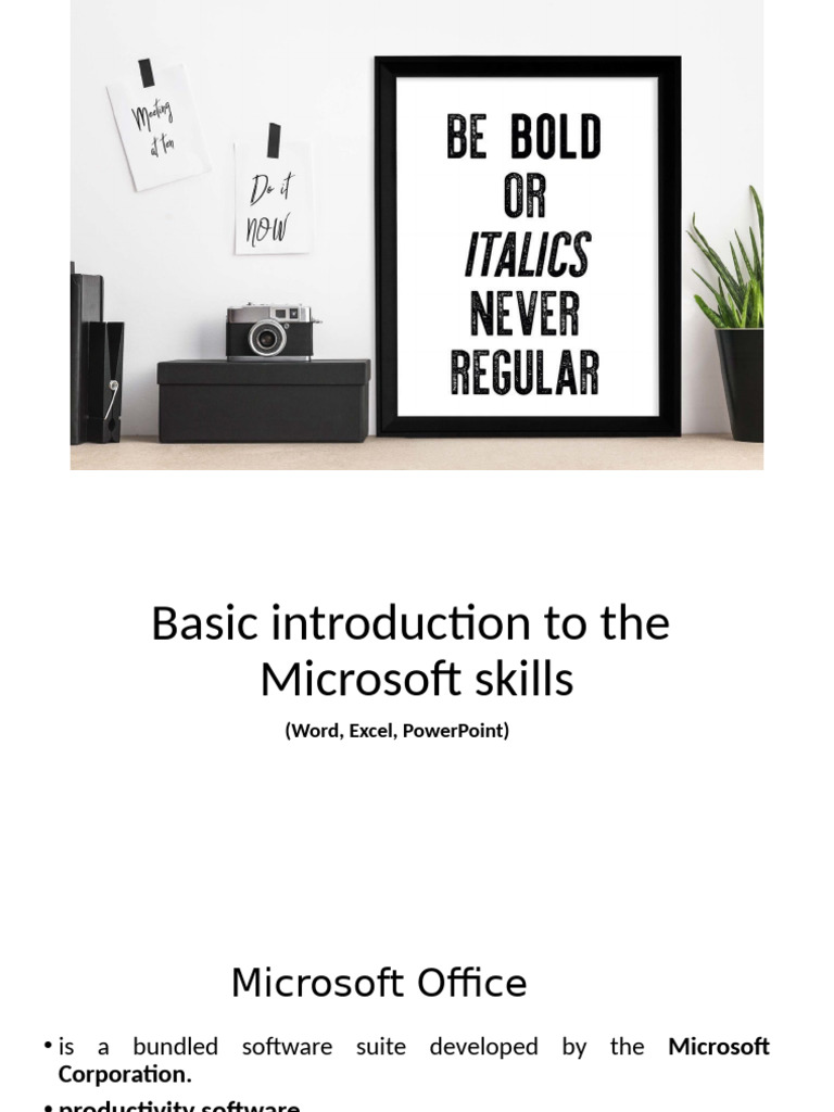 Introduction to Microsoft Office Skills | PDF | Microsoft Excel ...