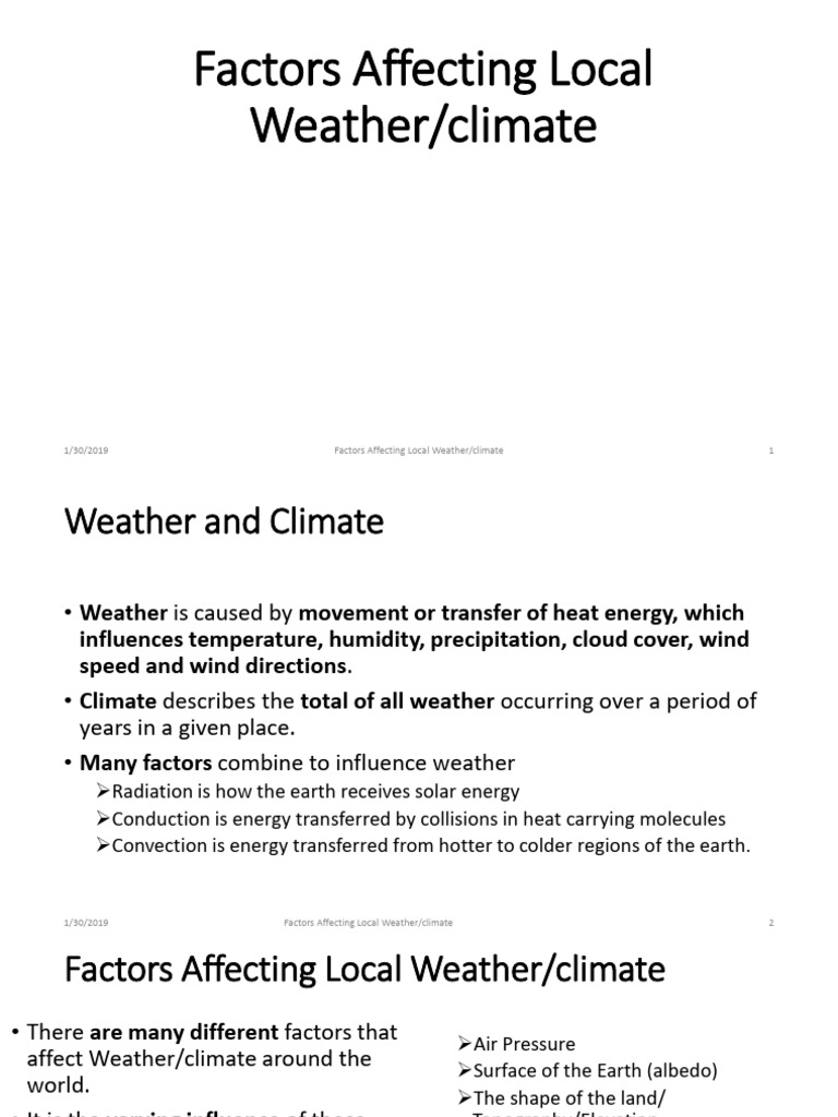 Influences on Local Weather Factors | PDF | Weather | Climate