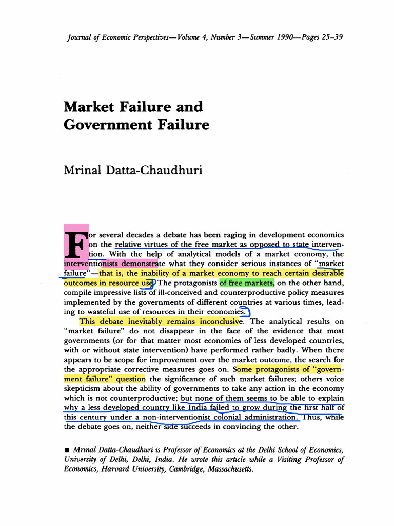 Market vs. Government Failure in Economics | PDF | Market (Economics ...