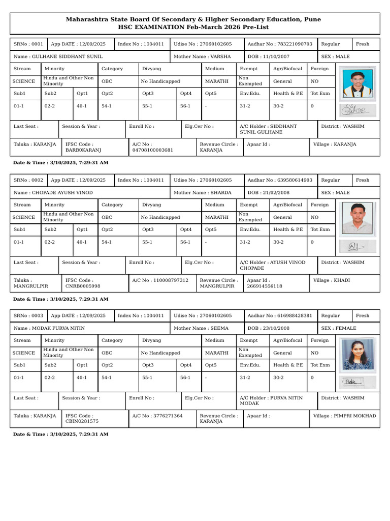Pre - List (1) - 1 | PDF | Schools | Educational Stages