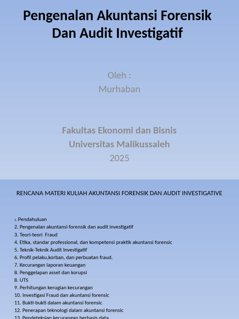 Pengenalan Akuntansi Forensik - I | PDF