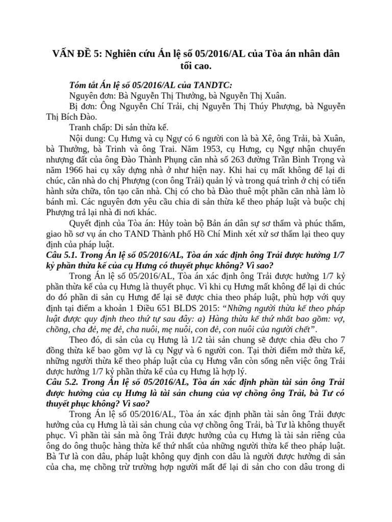 VẤN ĐỀ 5 (DS1-HKI) | PDF