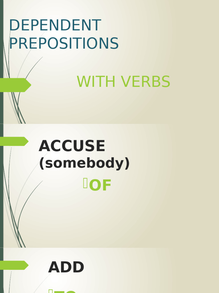 Essential Dependent Prepositions Guide | PDF