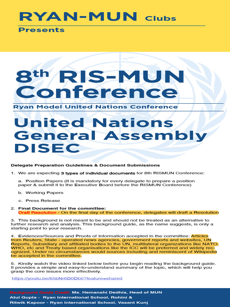 Background Guide & Matrix_UNGA | PDF | International Humanitarian Law | United Nations General ...