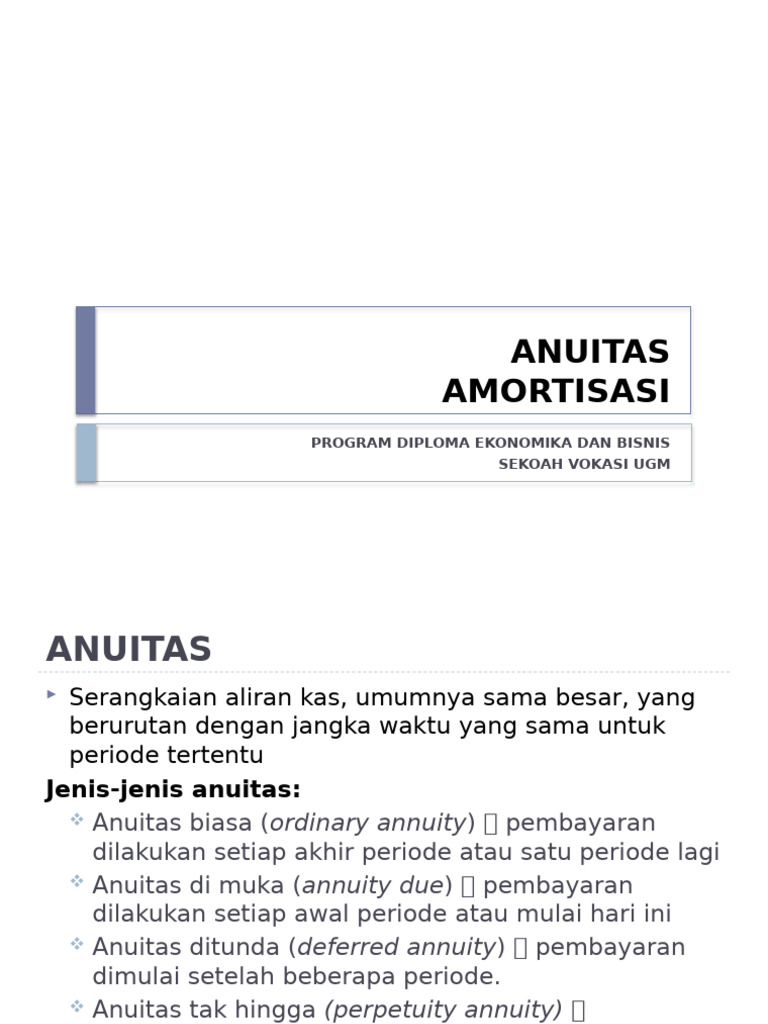 Anuitas Dan Amortisasi 1 | PDF