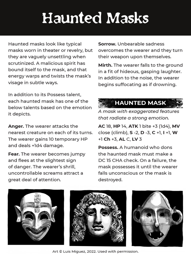 21 - Haunted Masks | PDF