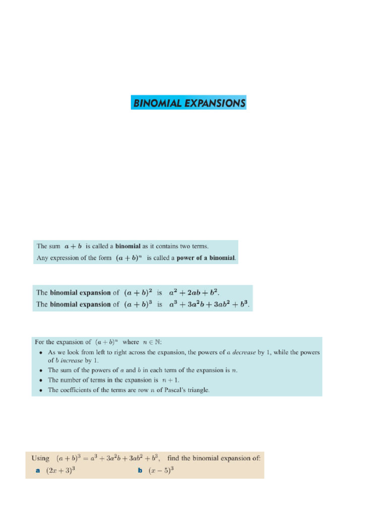Binomial Expansion Pdf
