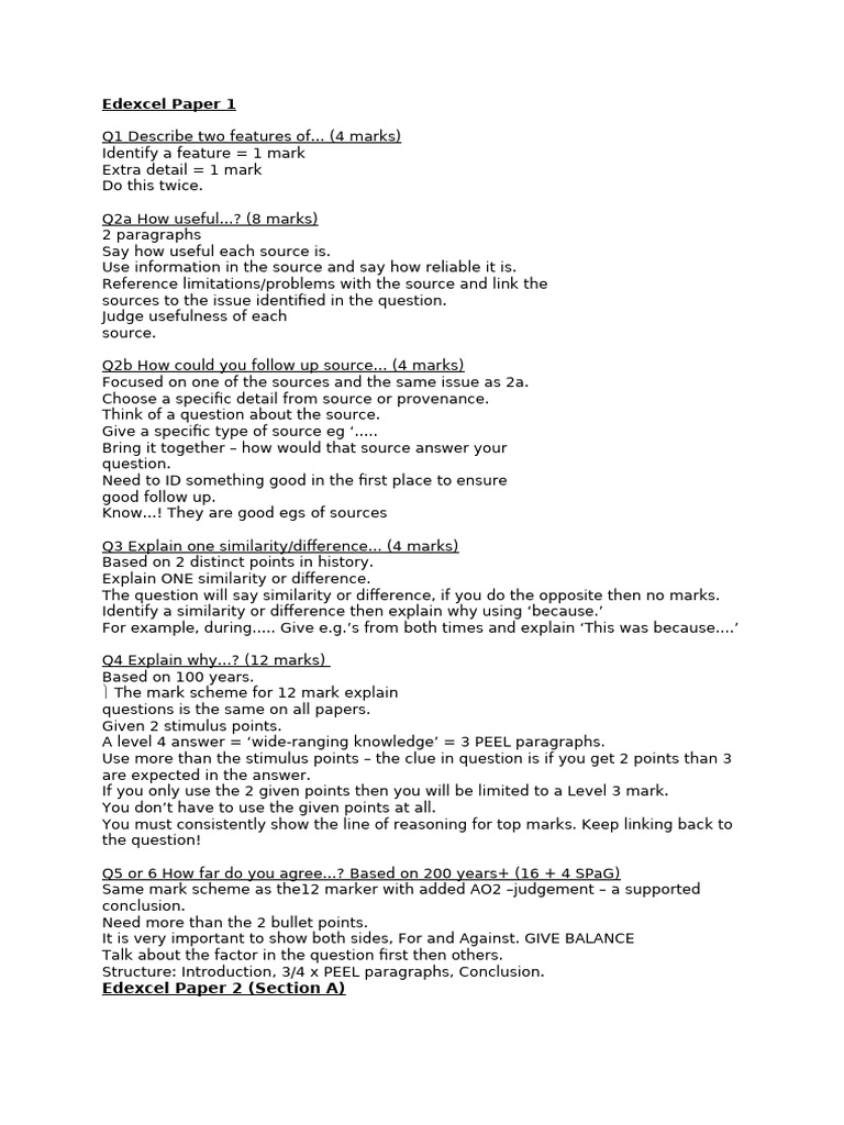 Edexcel Exam Paper Structure Guide | PDF | Knowledge | Cognitive Science
