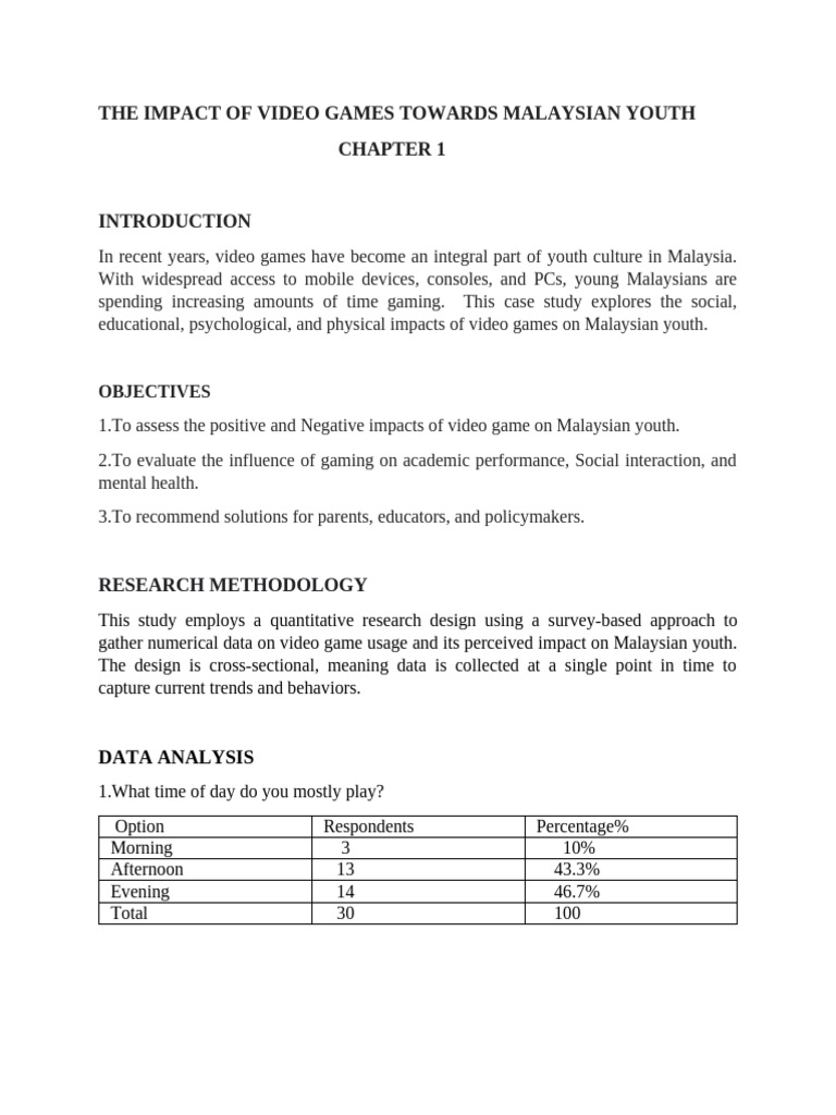 Video Games' Effects on Malaysian Youth | PDF | Video Games | Empathy