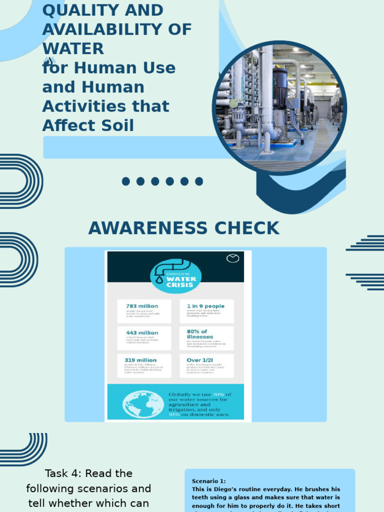Quality and Availability of Water For Human Use and Human Activities ...