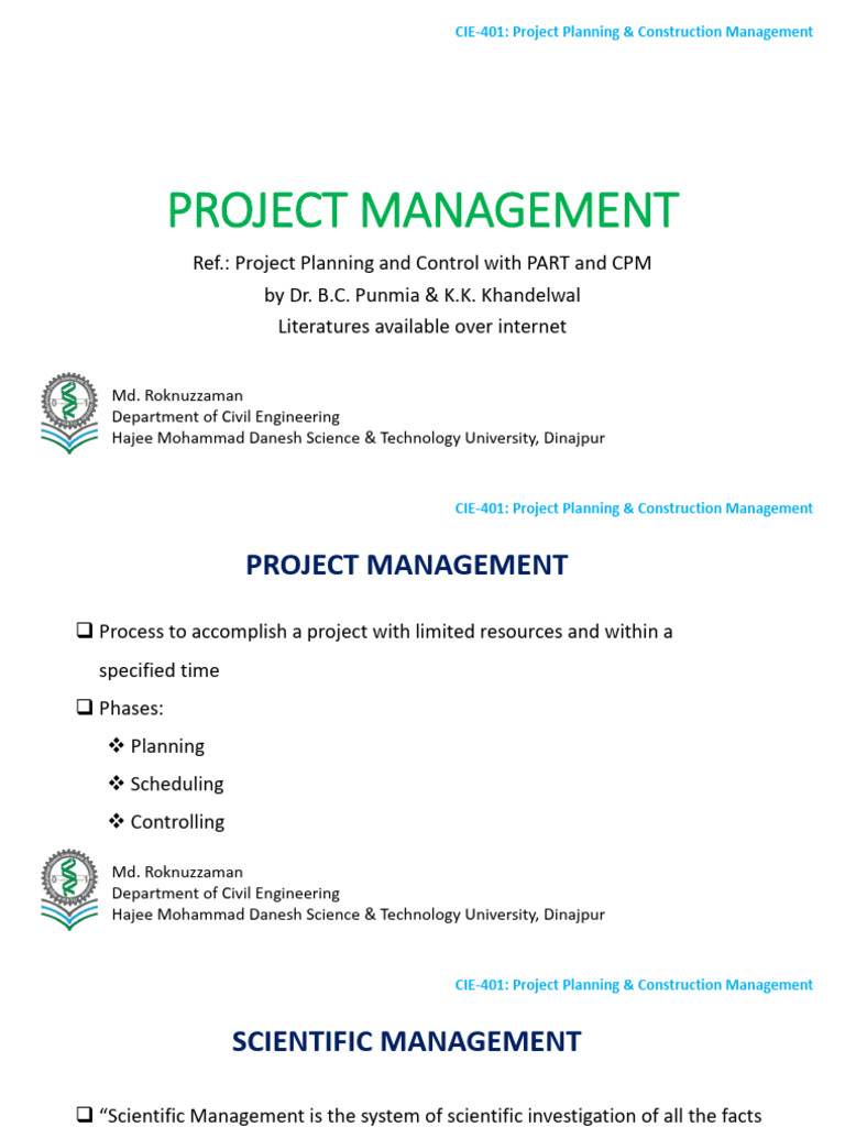 Lecture 9 Project Management | PDF | Project Management | Civil Engineering