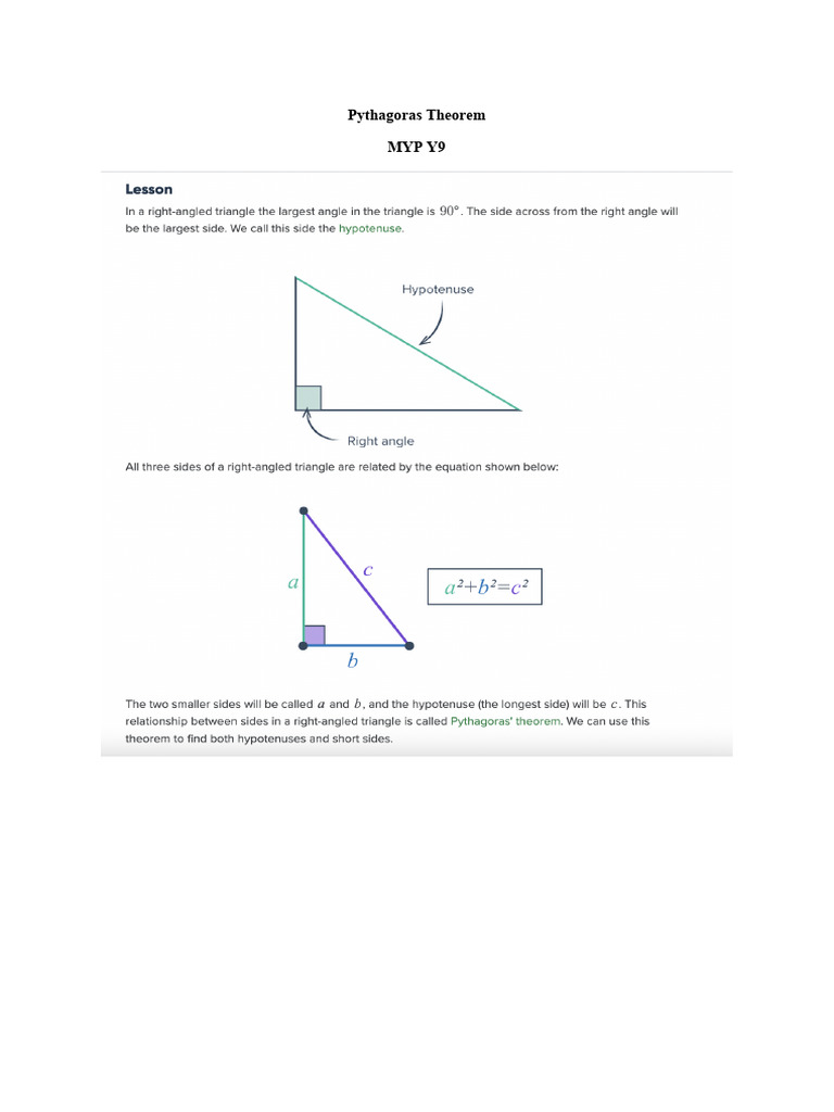 Pythagorean Theorem Project Overview | PDF