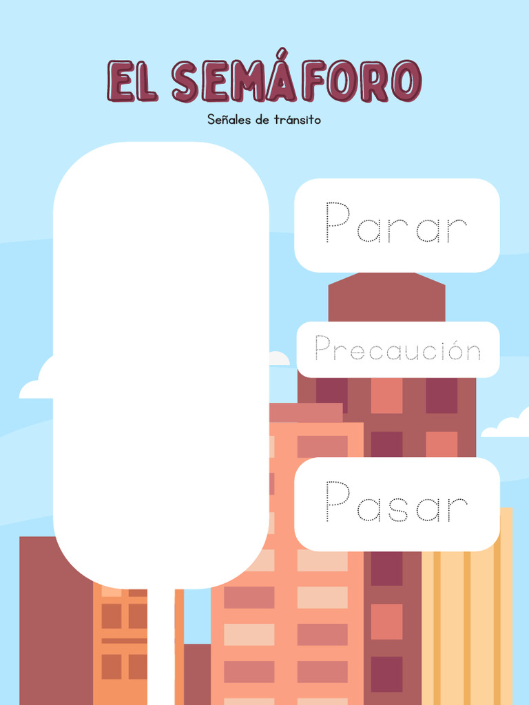 Traffic Lights Coloring and Tracing Handout Worksheet | PDF