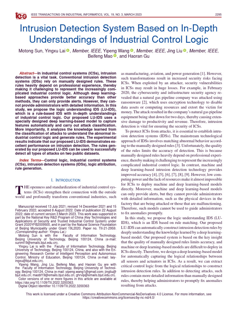 Advanced Intrusion Detection for ICS | PDF | Programmable Logic ...