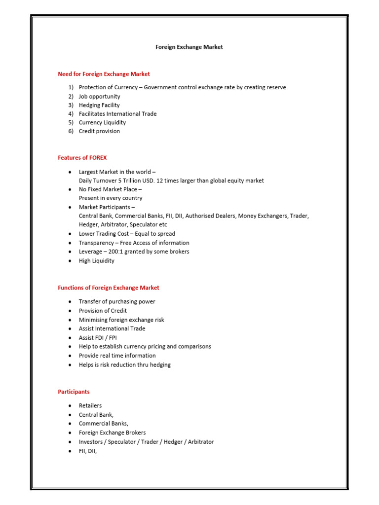 M 2A, B Foreign Exchange Market | PDF