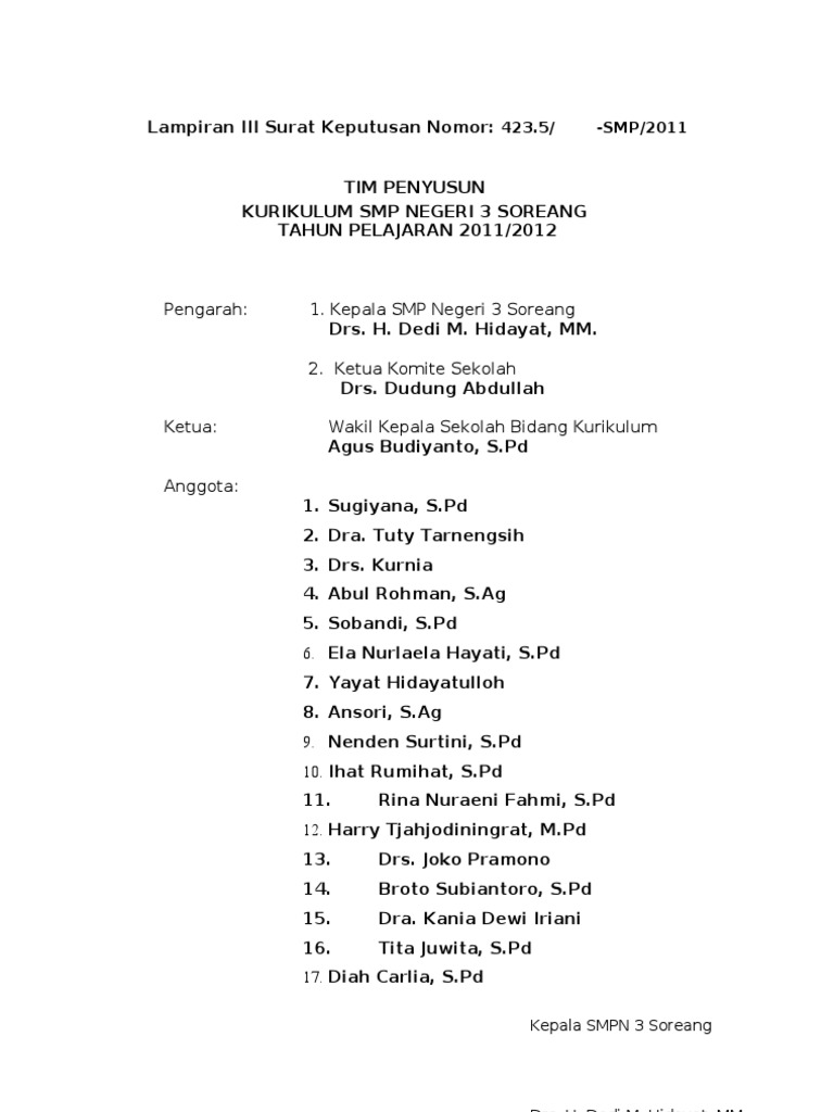 Tim Penyusun KTSP | PDF