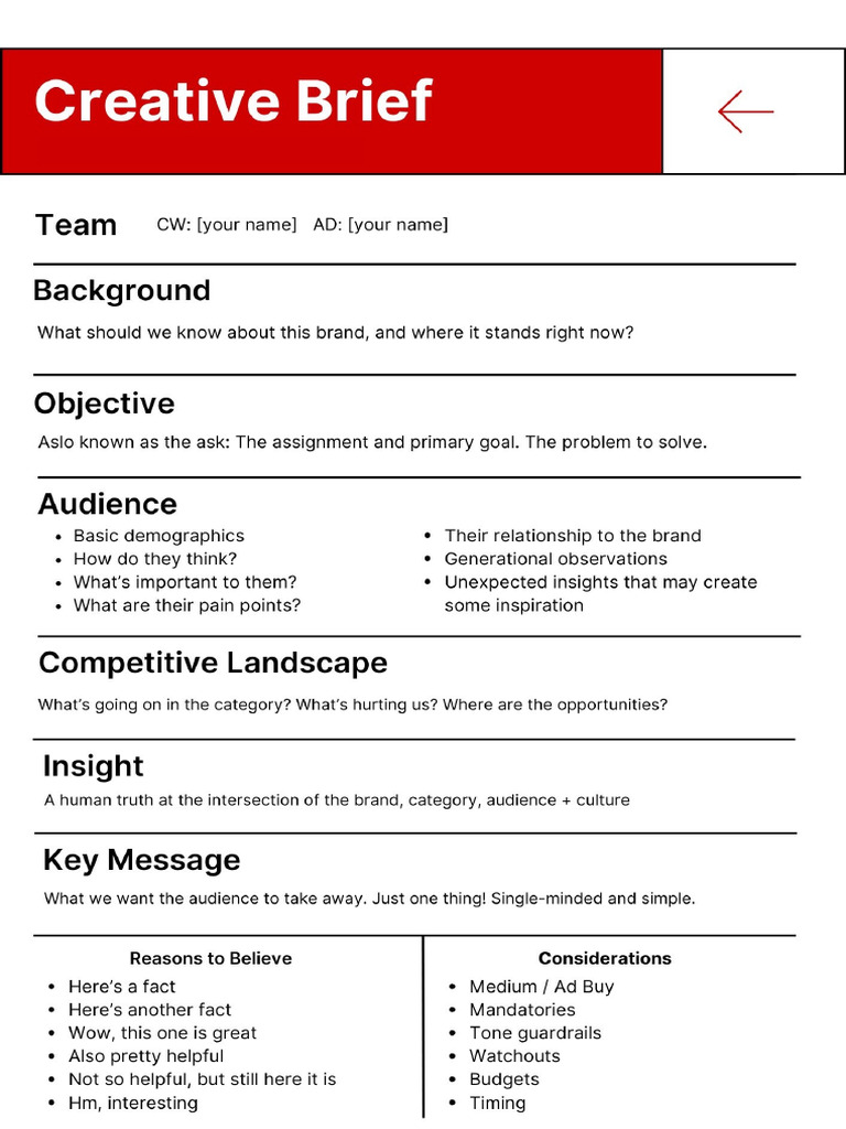 Creative Brief Template Explainer | PDF