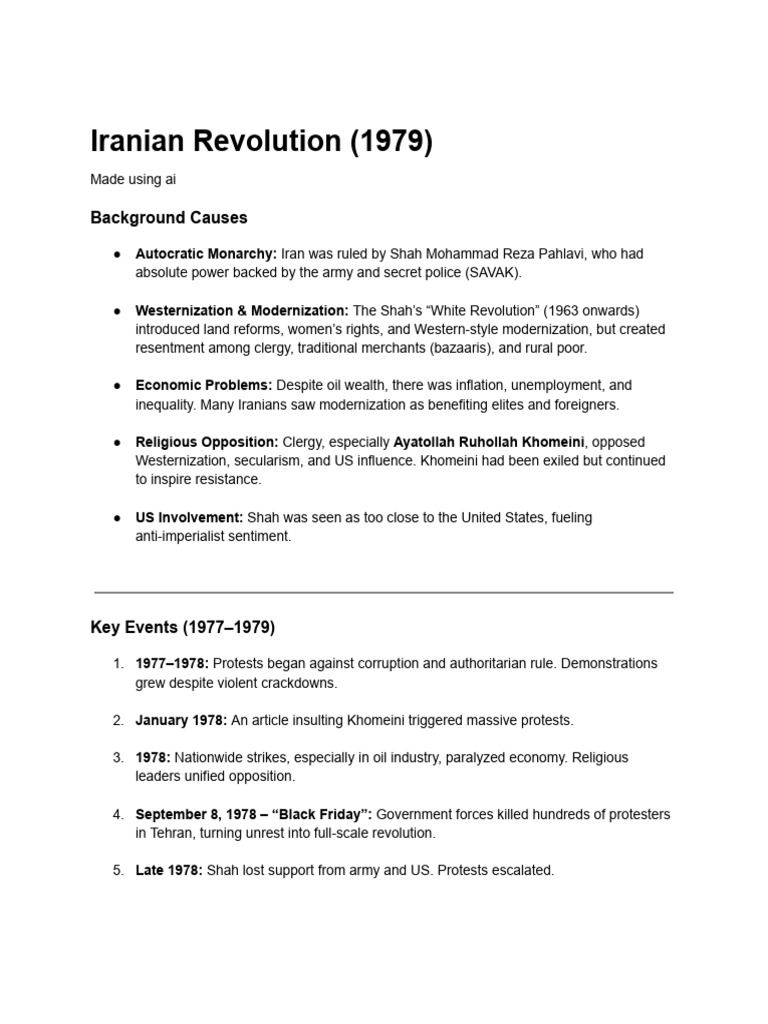 Iranian Revolution (1979) | PDF | Iranian Revolution | Ruhollah Khomeini