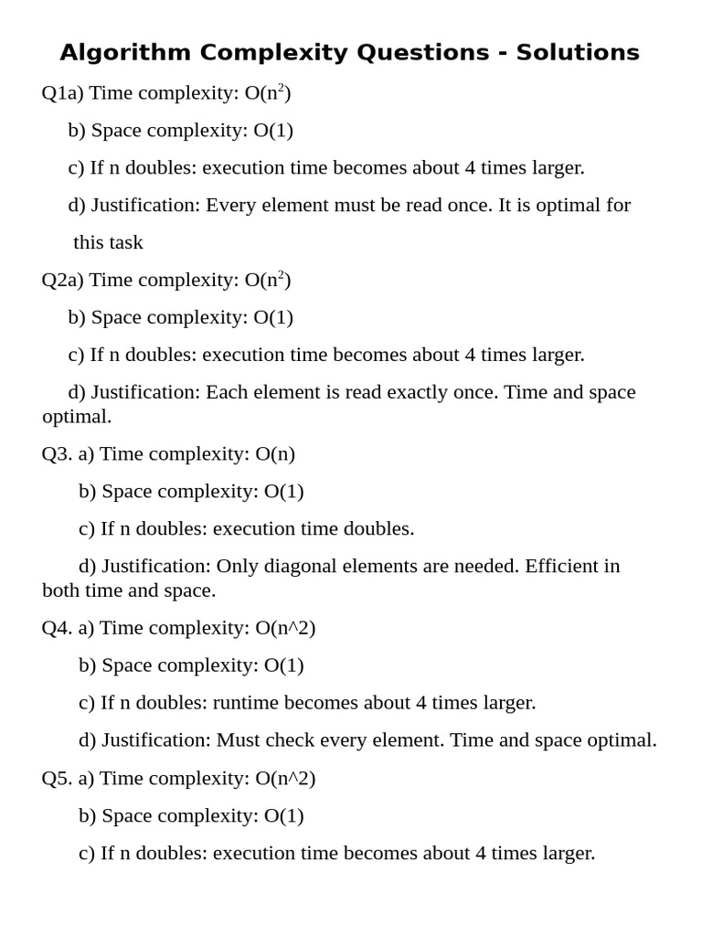 Algorithm Complexity ASSIGNMENT | PDF