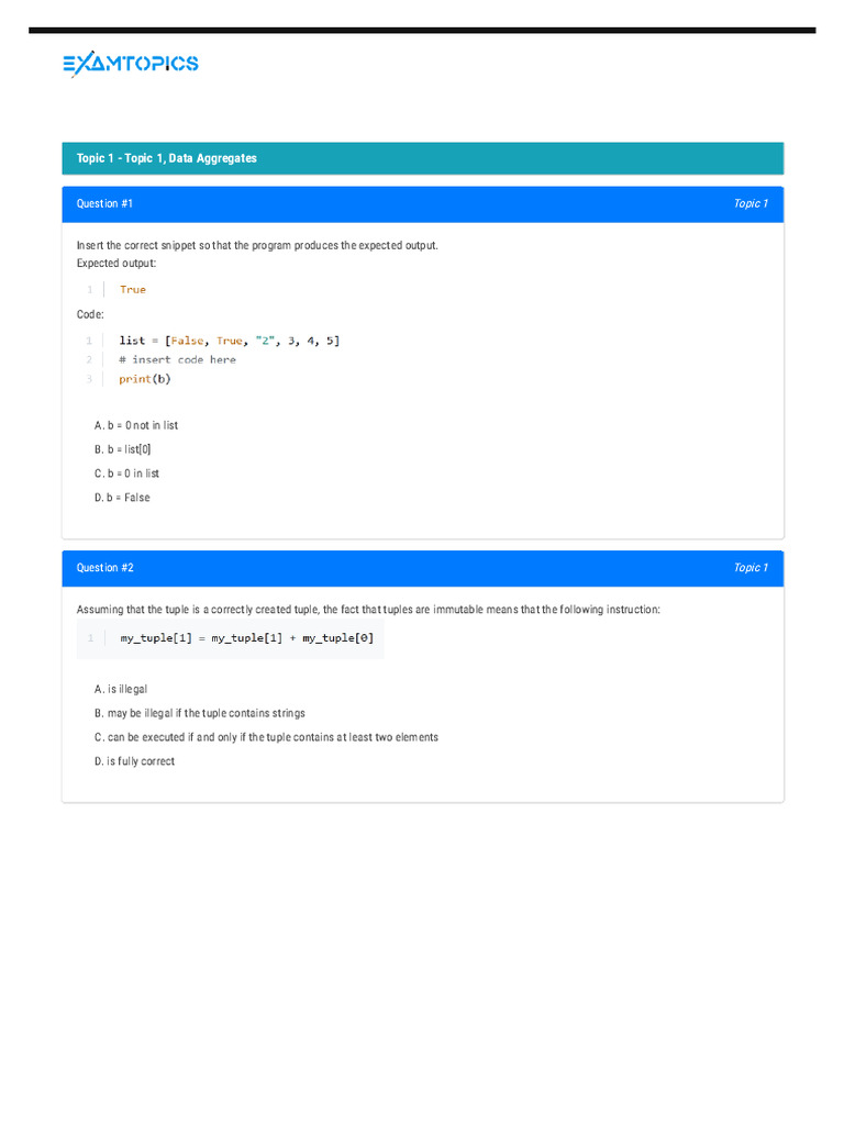 PCEP-30-02 题目 | PDF | Python (Programming Language) | Programming Language