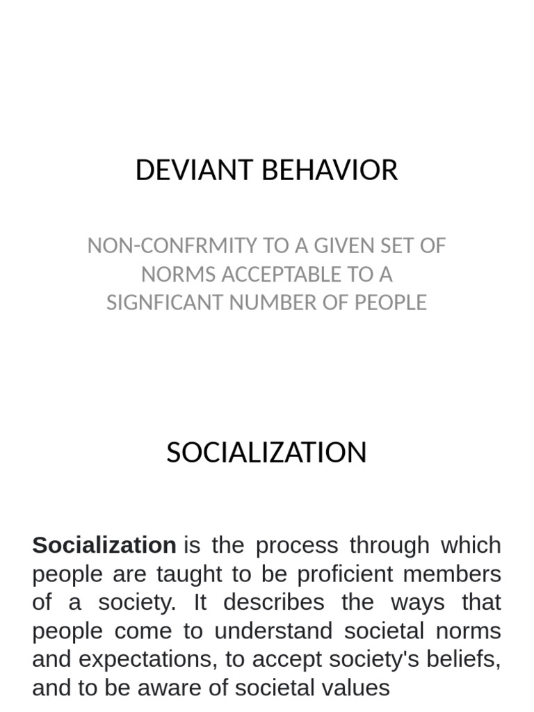 Deviant Behavior | PDF | Deviance (Sociology) | Crime & Violence