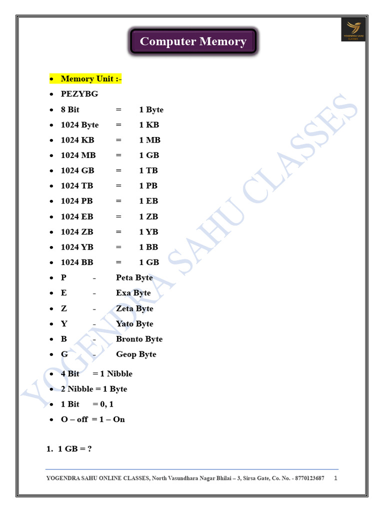 Computer Memory WATERMARK PDF - 50379731 - 2025 - 09 - 30 - 10 - 31 | PDF | Read Only Memory ...