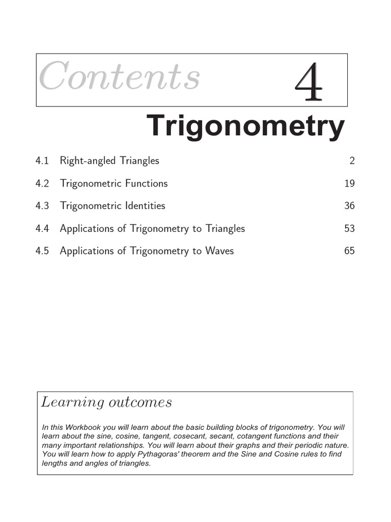 Trigonometry Basics: Right-Angled Triangles | PDF | Trigonometric ...