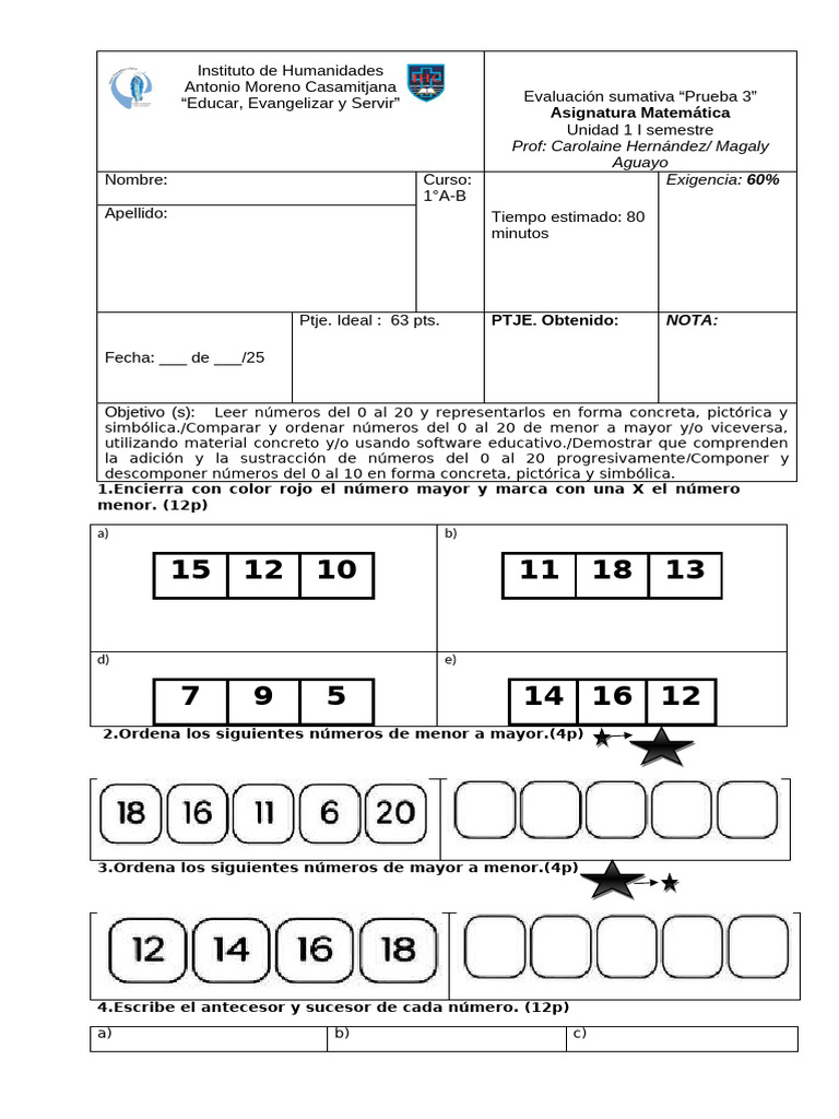 Prueba 3 Unidad 2 | PDF