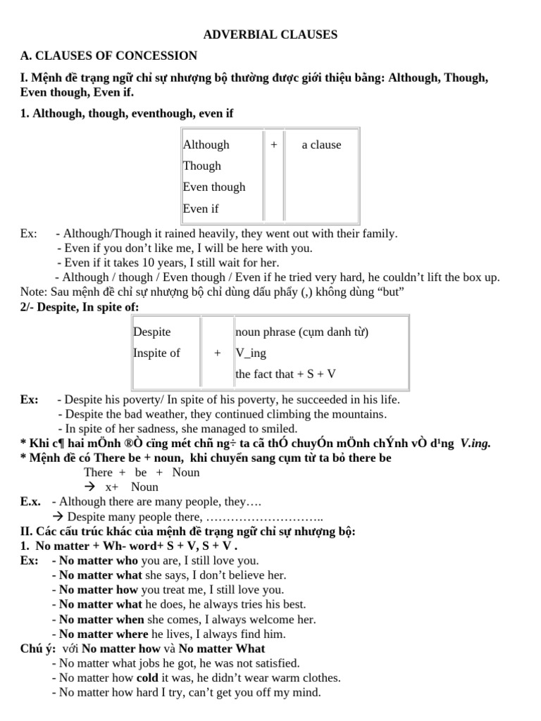 Understanding Adverbial Clauses | PDF | Clause | Linguistic Morphology