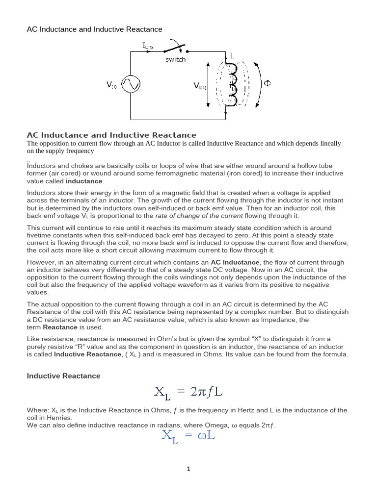 AC Inductance and Inductive Reactance | PDF | Inductor | Inductance