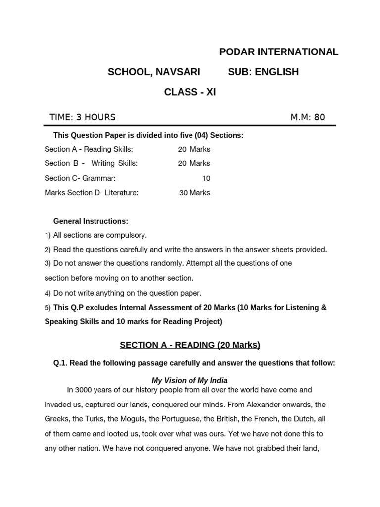 Sample English Q P GR 11th and Answer Key | PDF | Electrical Grid