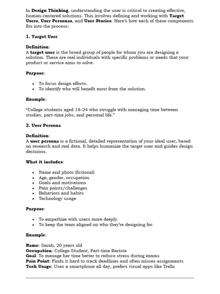 Understanding Users in Design Thinking | PDF | Design Thinking ...