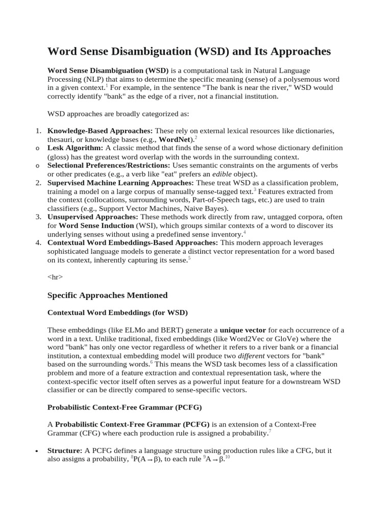 WSD, Steps To Conver CFG To CNF | PDF | Parsing | Linguistics
