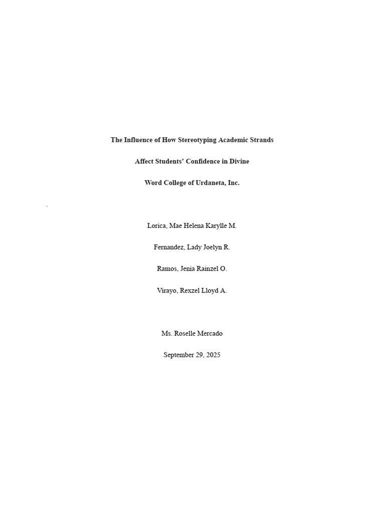 Impact of Strand Stereotyping on Student Confidence | PDF | Stereotypes ...