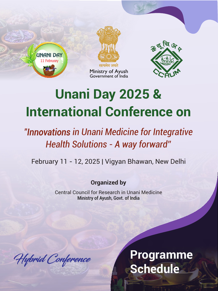 Final Unani 2025 Programme Schedule 10feb | PDF | Health Care | Medicine
