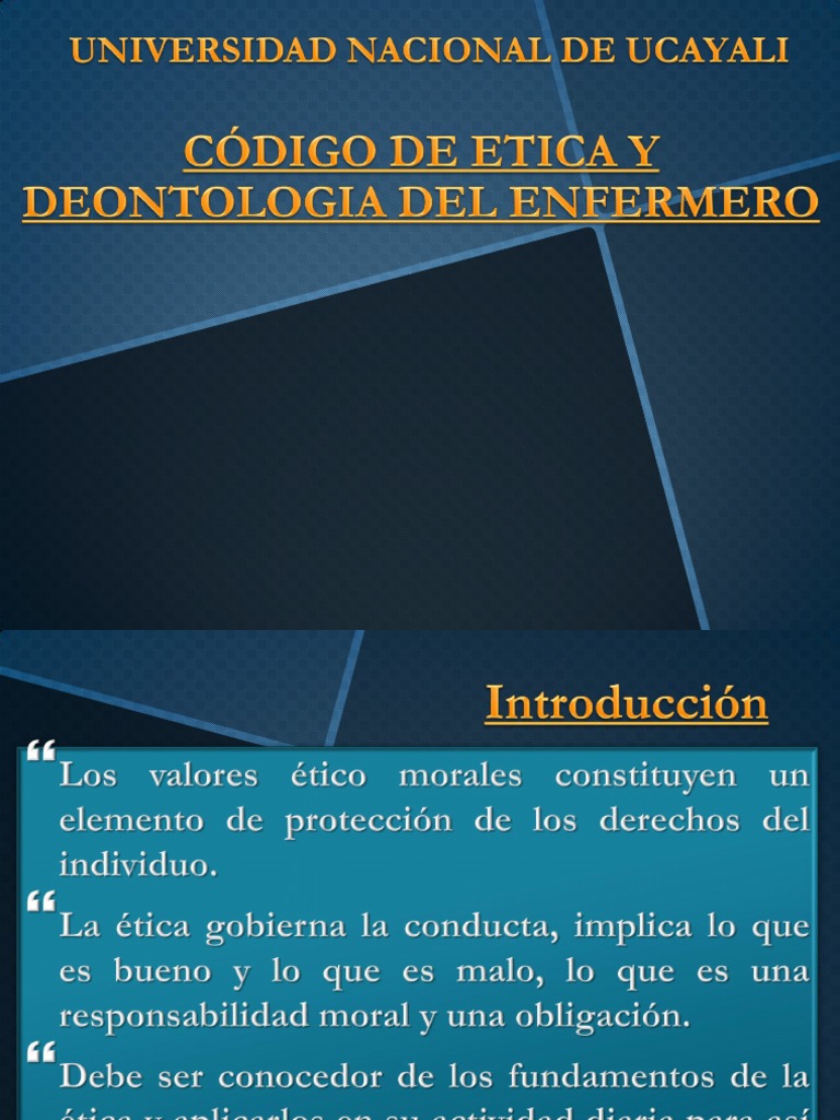 Codigo de Etica y Deontologia Del Enfermero | Enfermería | Instituciones sociales