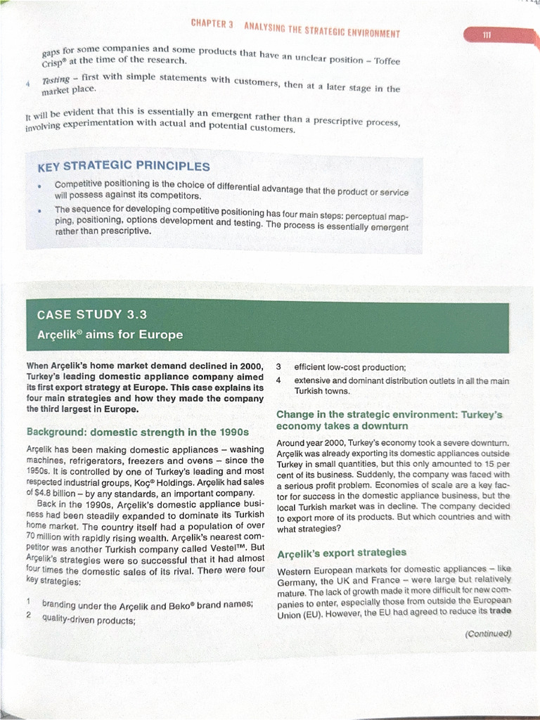 Case Study - Arcelik's Aims in Europe | PDF