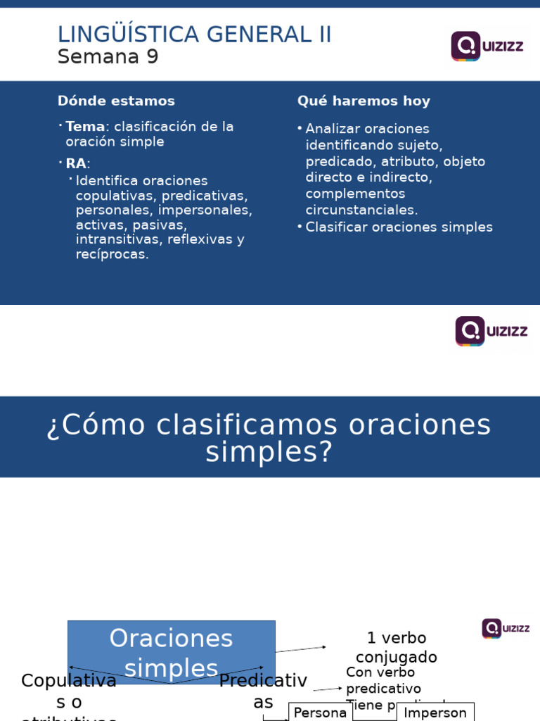 semana 9 - clase y taller - clasificacion o simples | PDF | Verbo ...