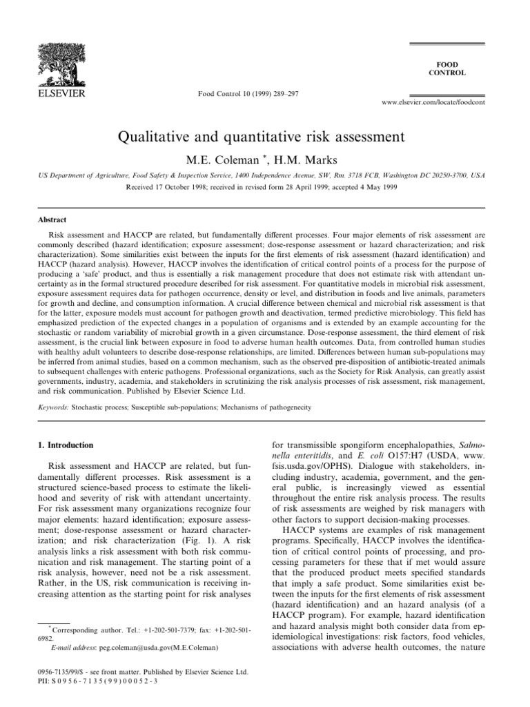 Qualitative and Quantitative Risk Assess | PDF | Salmonella | Probability Distribution