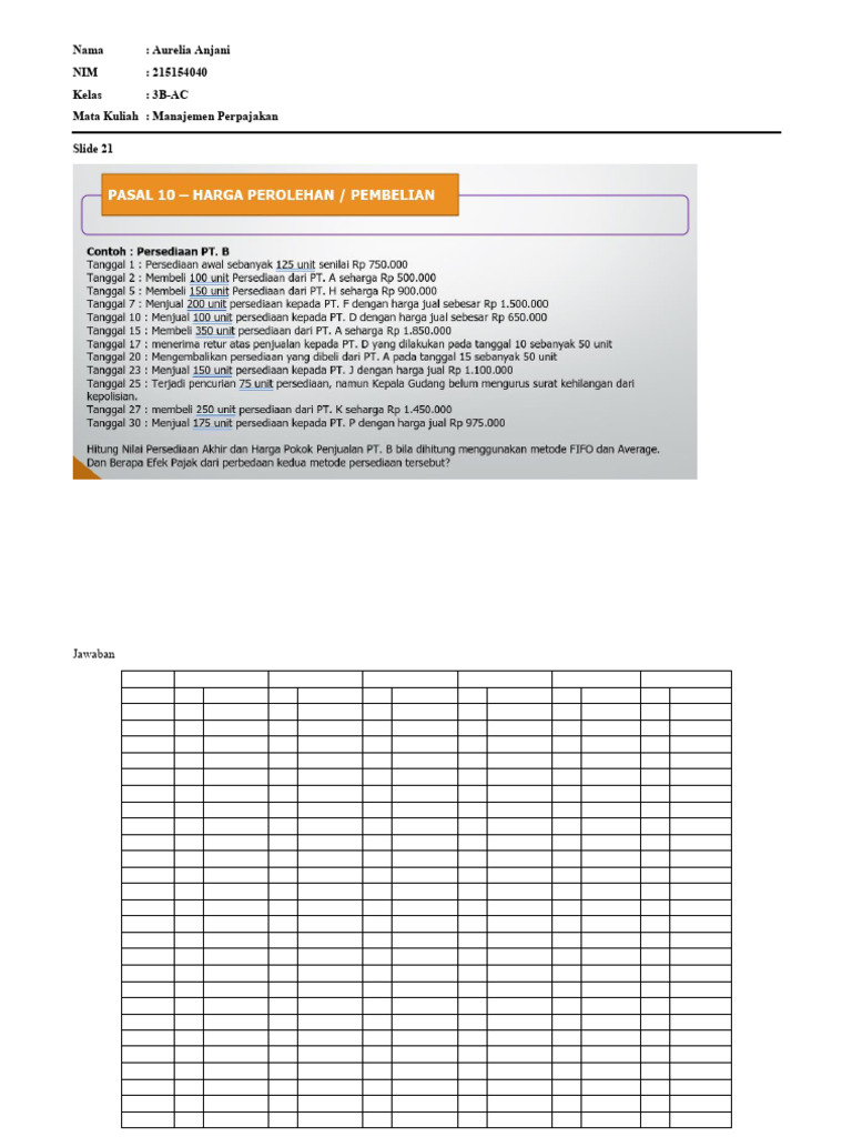 Aurelia Anjani 3B AC Pertemuan 8-9 | PDF