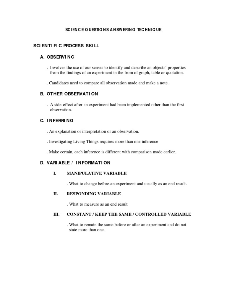 Science Questions Answering Technique | PDF