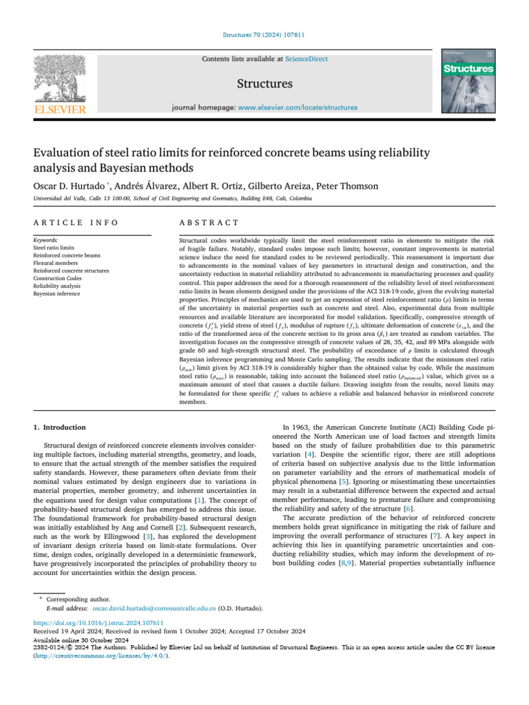 Evaluation of steel ratio limits for reinforced concrete beams - Albert ...