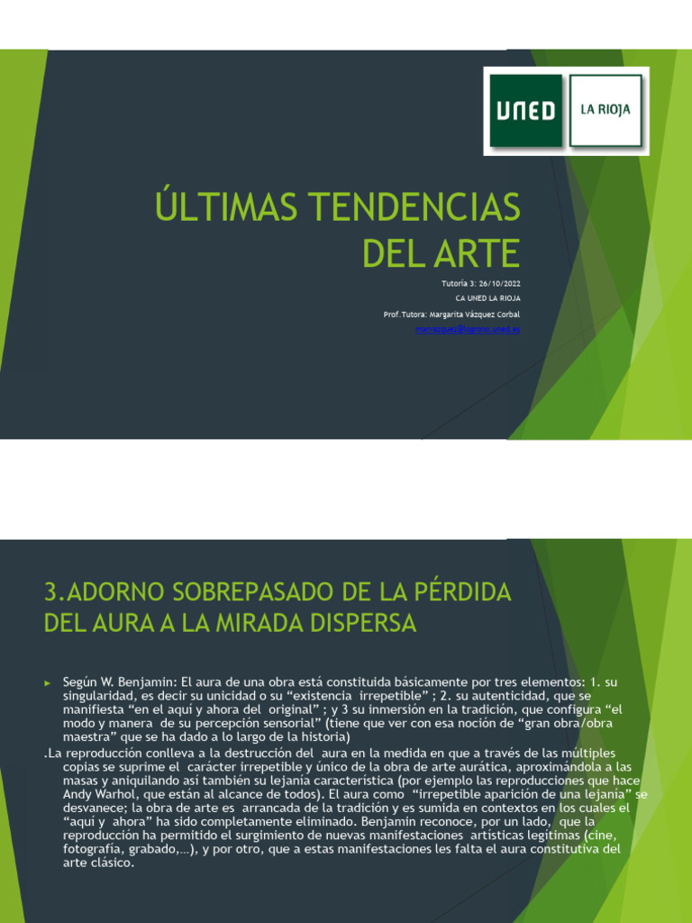 Pérdida del Aura en el Arte Contemporáneo | PDF