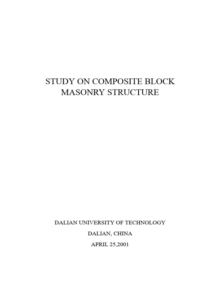 Cai - h12 Study On Composite Block Masonry Structures (Thesis) | PDF ...