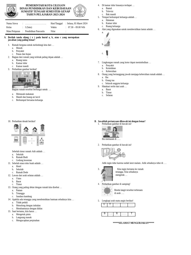 Soal Pancasila 1 Sudah Print | PDF