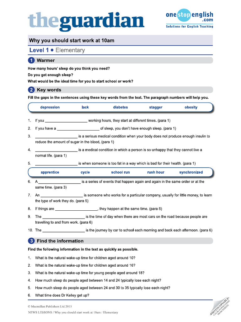 SH Why You Should Start Work at 10am Ele | PDF