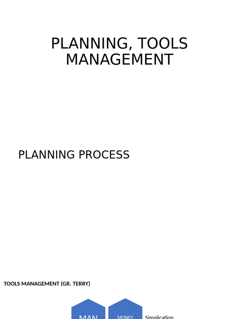 Planning Process and Tools Management | PDF