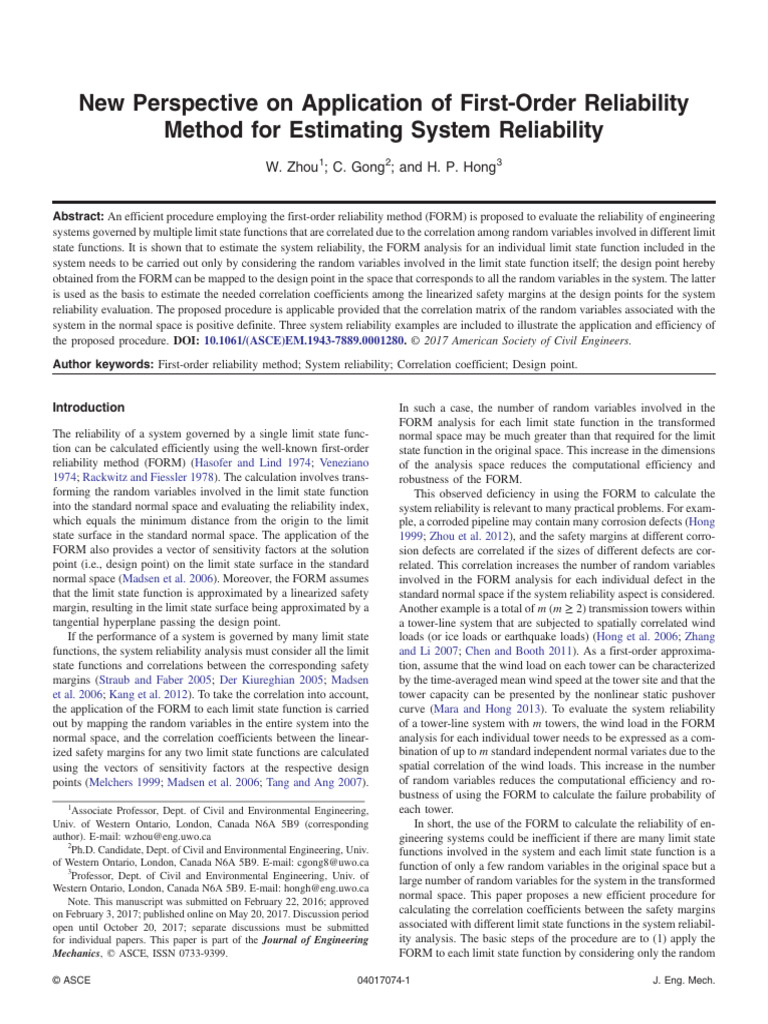 New Perspective On Application of First-Order Reliability Method For ...